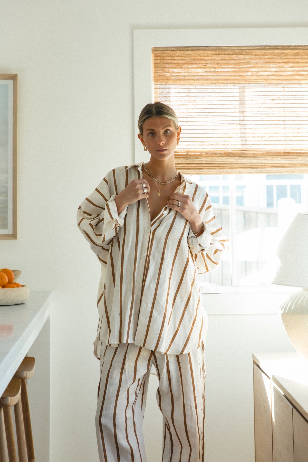 Capri Linen Oversized Button Top – SOLAÍ THE LABEL