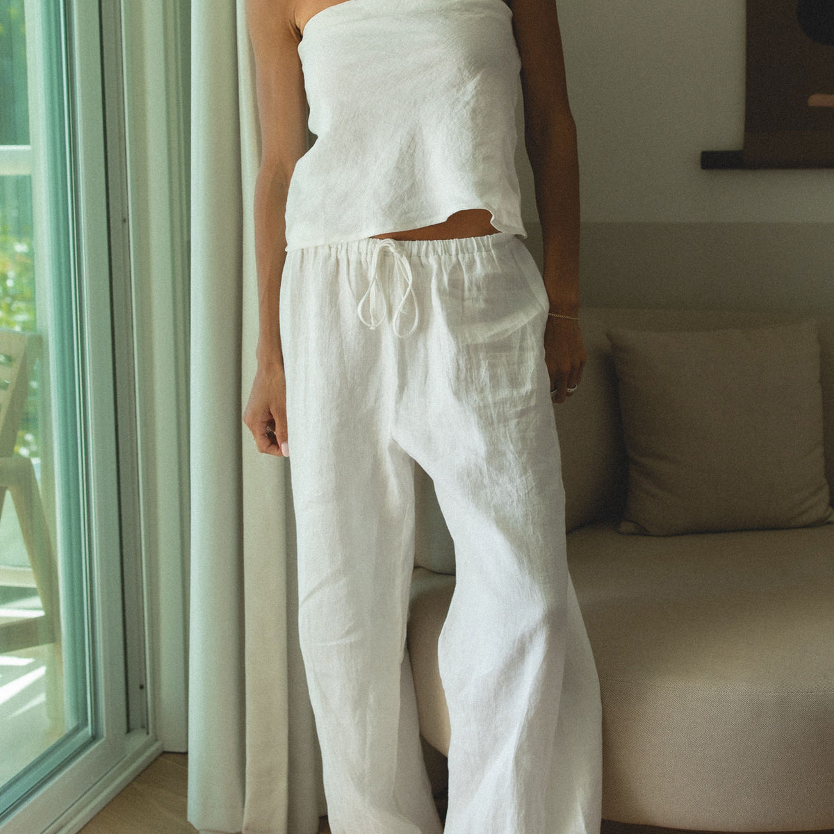Capri Linen Drawstring Pants – SOLAÍ THE LABEL