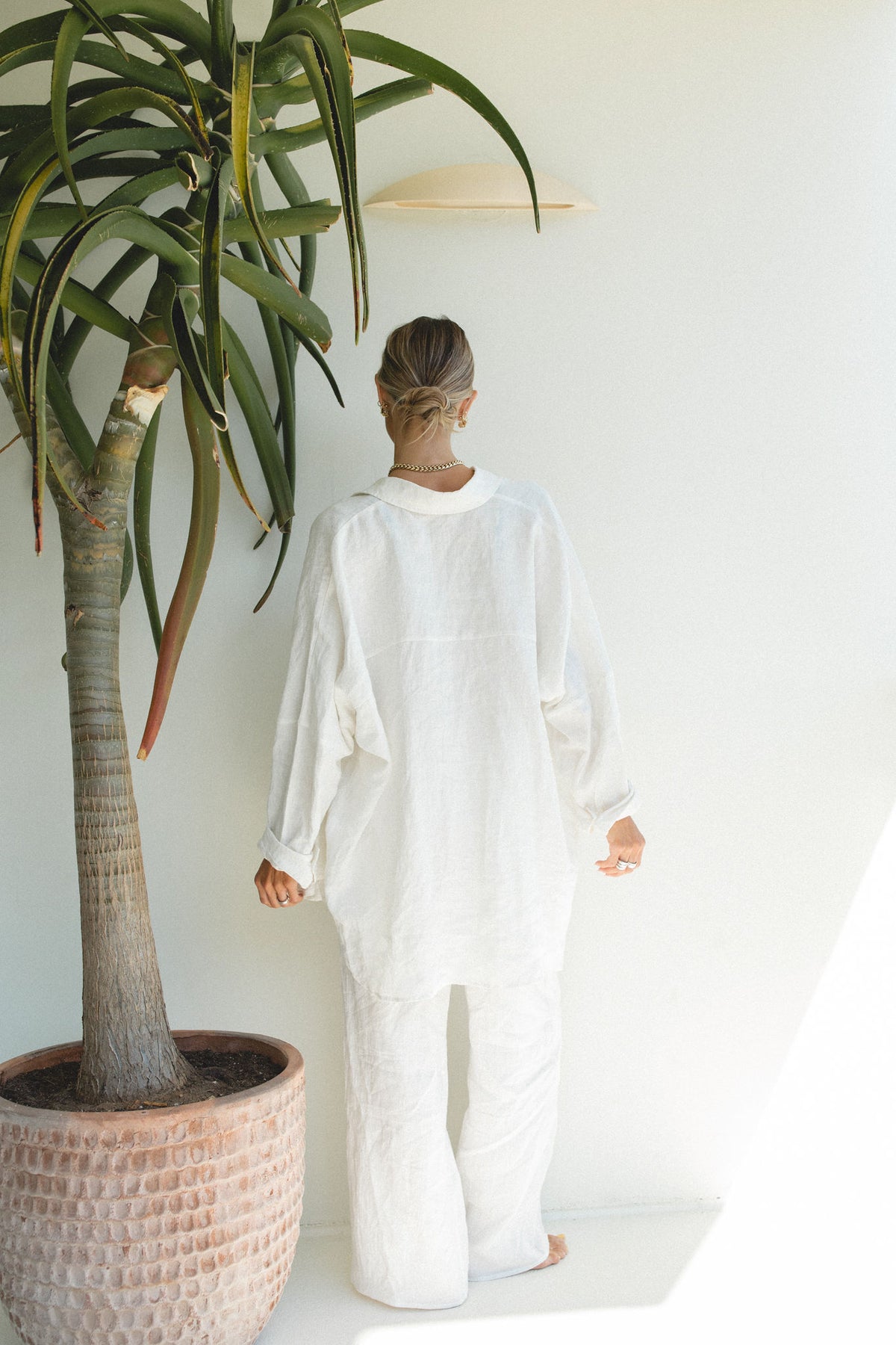 Capri Linen Oversized Button Top – SOLAÍ THE LABEL