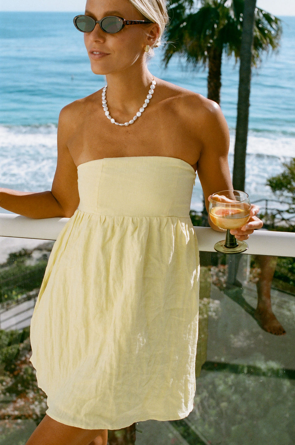 Capri Linen Strapless Dress – SOLAÍ THE LABEL