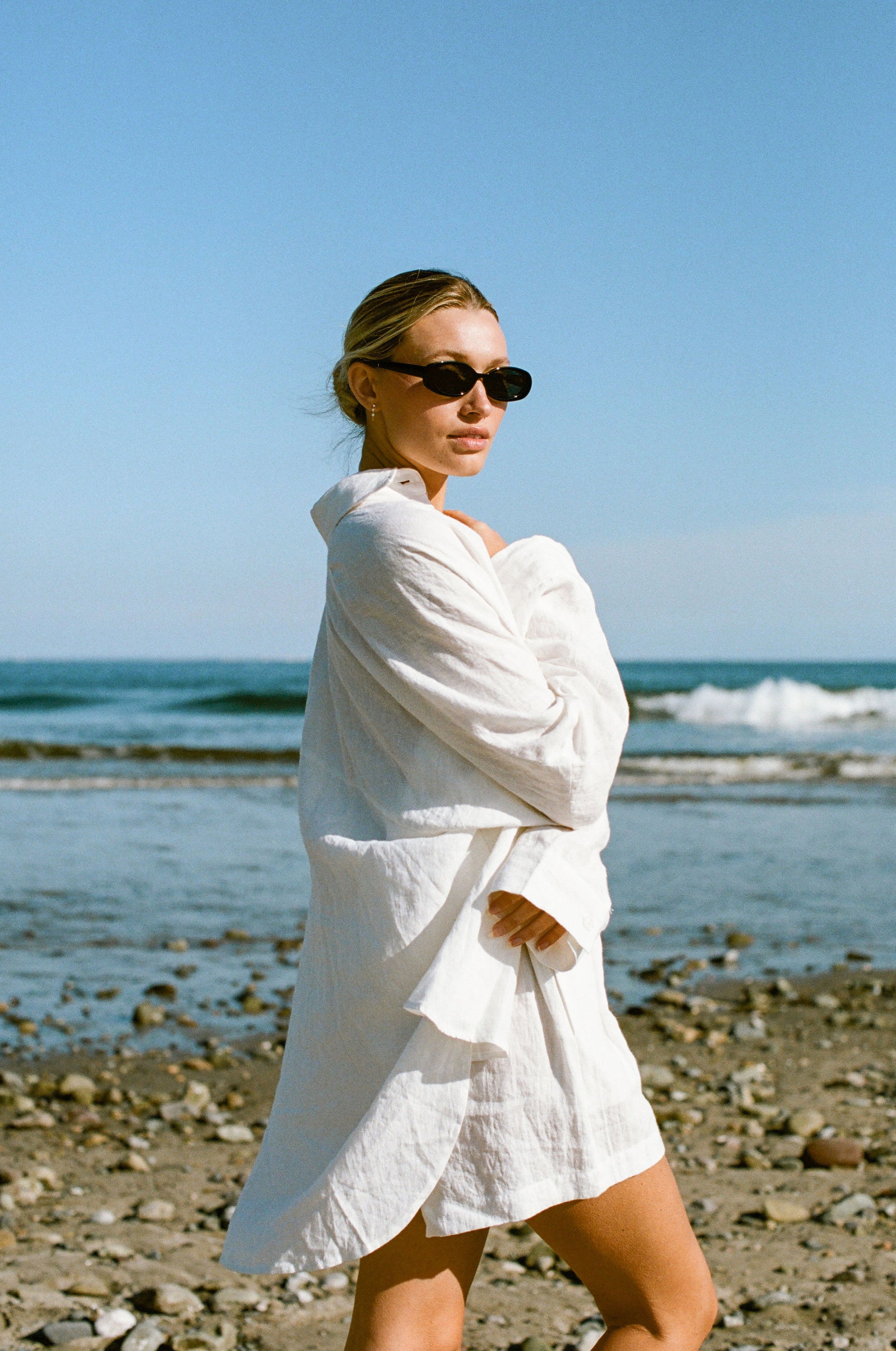 Capri Linen Oversized Button Top – SOLAÍ THE LABEL