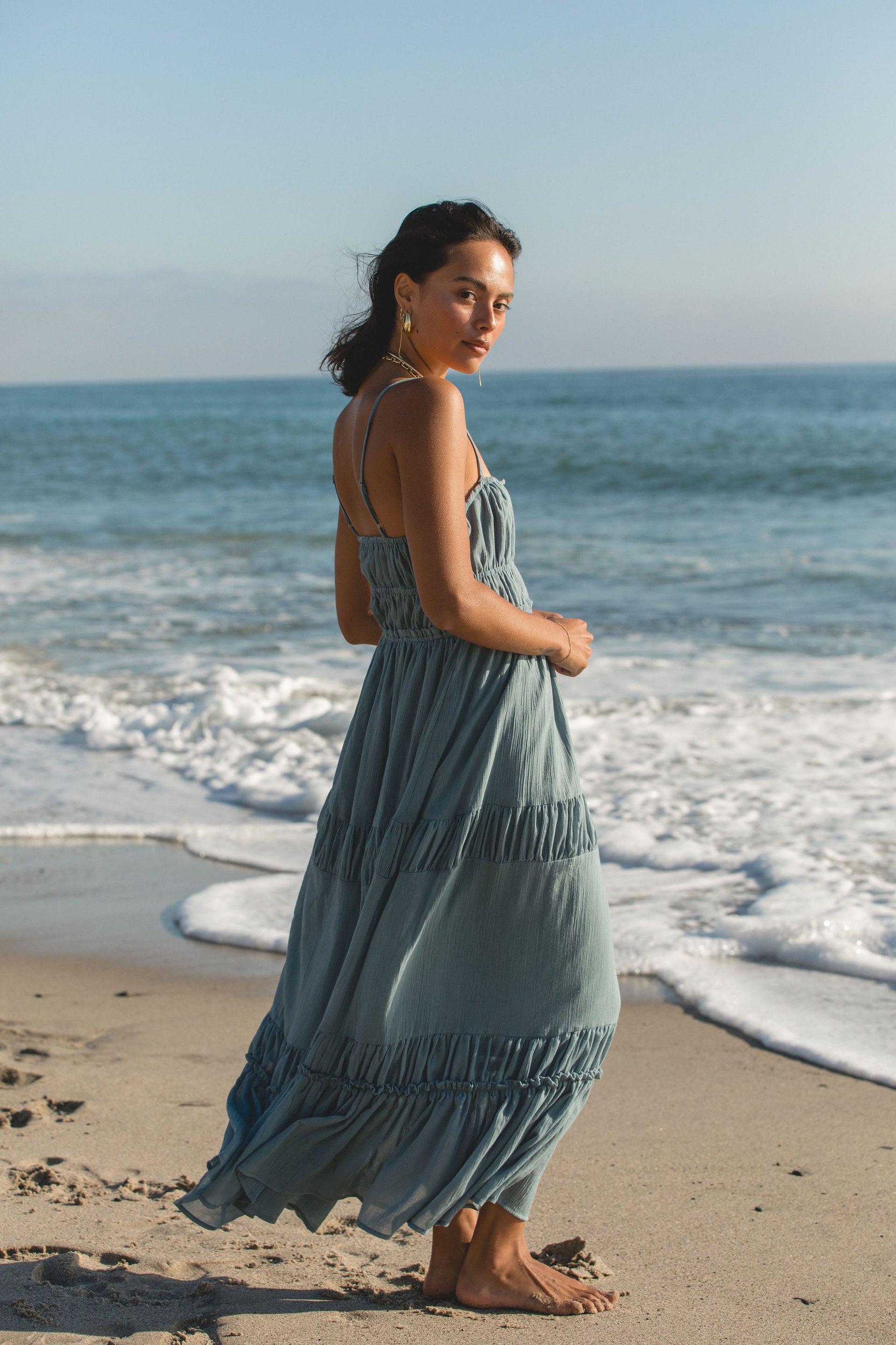 Salt Air Woven Cotton Midi Dress – SOLAÍ THE LABEL